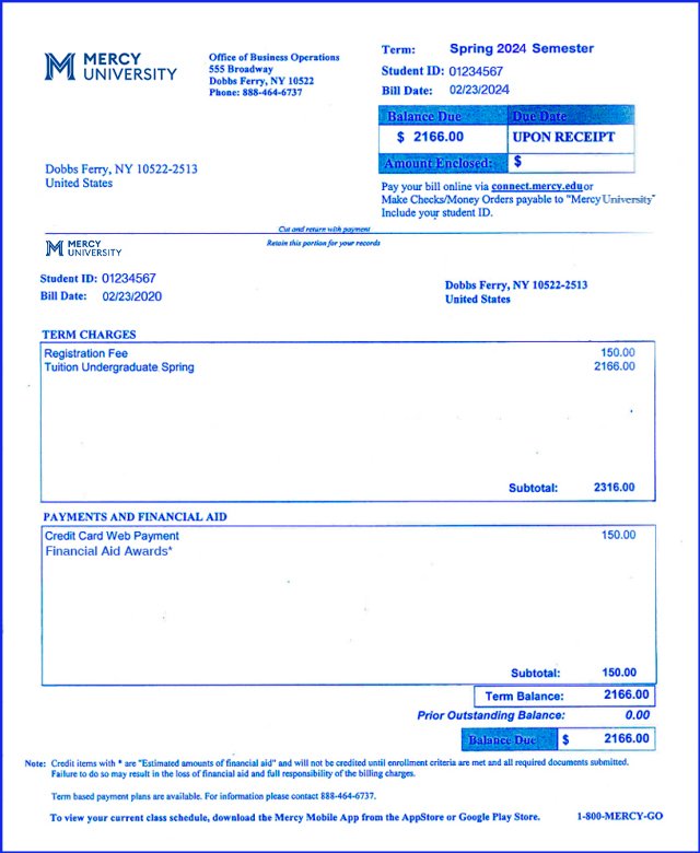 Understanding Your Bill | Mercy University